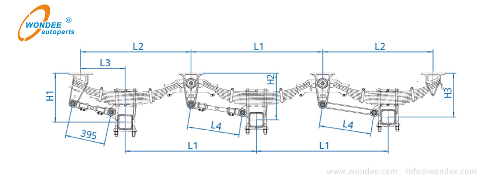 2-axle 3-axle Casting YTE Type Mechanical Suspension for Light Duty ...