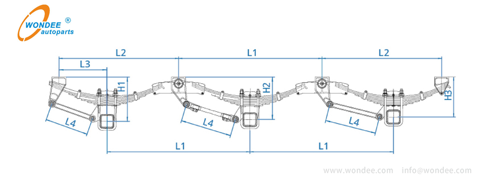2-axle 3-axle Casting YTE Type Mechanical Suspension for Light Duty ...